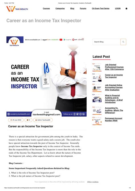 Ppt Career As An Income Tax Inspector Academy Tax4wealth Powerpoint