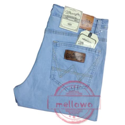 New Wrangler Mens Light Blue Maong Pants Lazada Ph