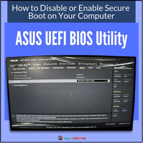 how to disable or enable secure boot for asus motherboard secure boot