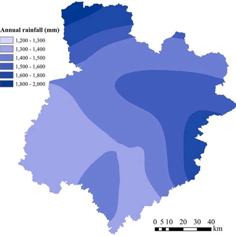 Average Annual Rainfall Distribution From 2011 To 2019 Download