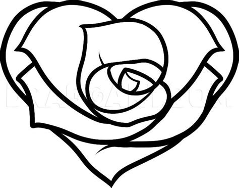 How To Draw A Heart Rose Rose Heart Step By Step Drawing Guide By