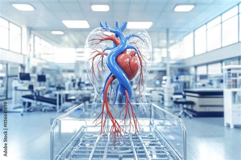 Human Heart Anatomy Cardiovascular System Medical Science 3d Model Lab Stock Illustration