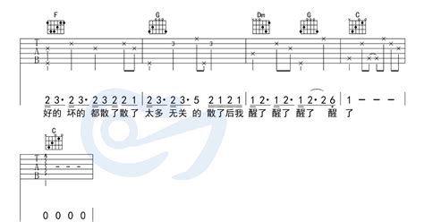 演员吉他谱原版歌曲简单g调弹唱教学六线谱指弹简谱4张图 吉他简谱 吉他世界
