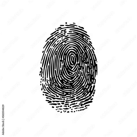 Fingerprint On Transparent Background Black Illustration Stock