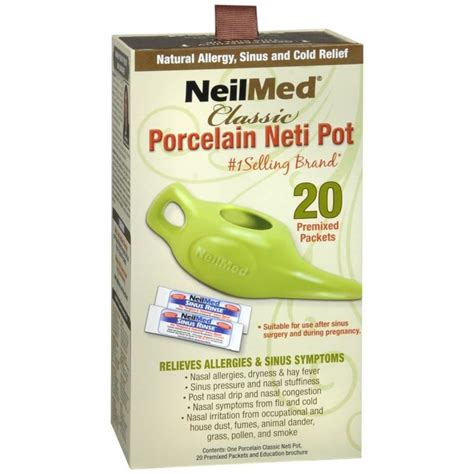 Nasaflo 8 Oz Neti Pot Porcelain With 20 Refills Medcare Wholesale