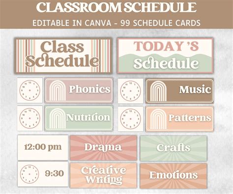 Visual Timetable Classroom Schedule Schedule Cards Elementary Classroom Posters Class Daily