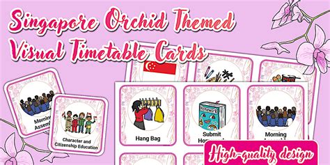 Singapore Orchid Visual Timetable Cards