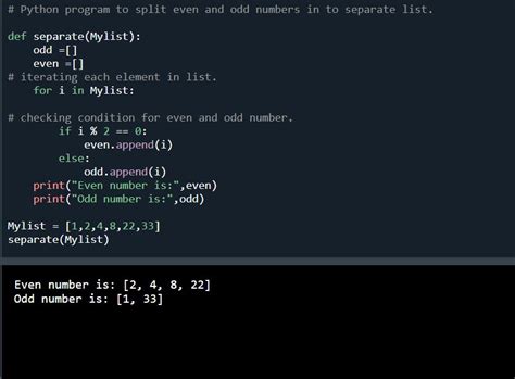 Day-72/100: Python program for separating odd and even lists | Nimisha KR posted on the topic ...
