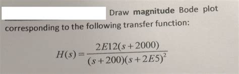 Draw Magnitude Bode Plot Corresponding To The
