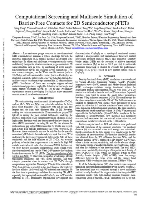 computational screening and multiscale simulation of barrier free