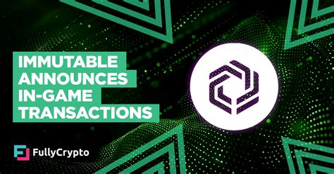 Immutable Announces In Game Transactions