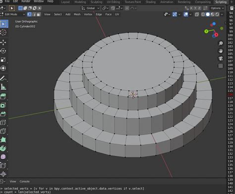 python select specific edge loop based on diameter and height blender