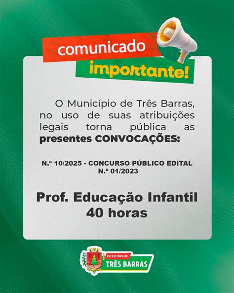 Prefeitura de Três Barras convoca profissionais de Educação Física 40 horas