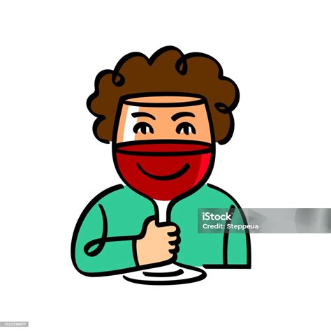 큰 와인 잔을 들고있는 여자 낙서 스타일 벡터 일러스트 레이 션 와인잔에 대한 스톡 벡터 아트 및 기타 이미지 와인잔 로고 와인 Istock