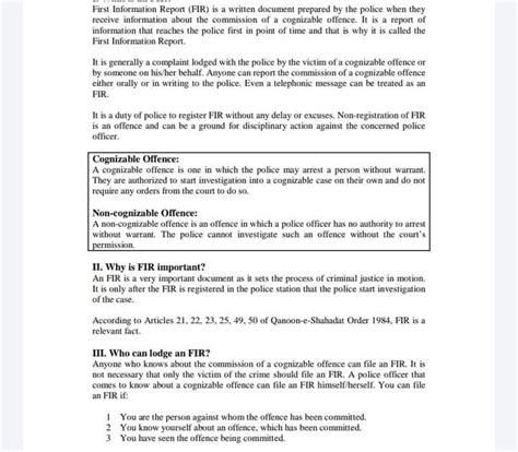 What Is FIR First Information Report Procedure Of Filling FIR