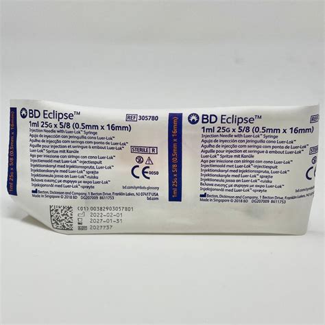 25g Needle W Syringe Eclipse Bd Medical Devices Birth Supplies Canada