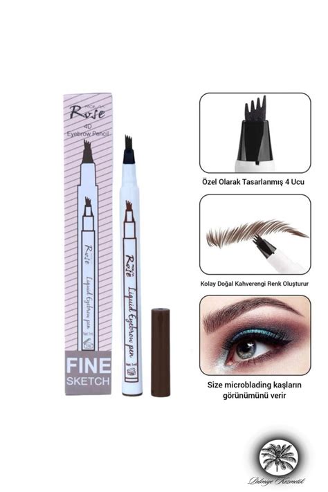 Rose Eyebrow Pencil Black Microblading Perfect Effect Waterproff Fiyatı