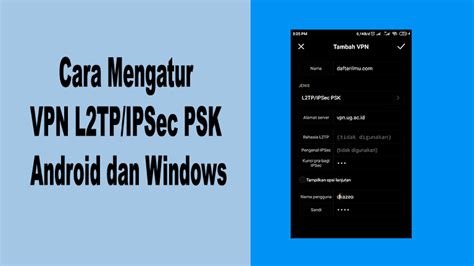 Cara Membuat Akun L2TP IPSec VPN Settingan Nya