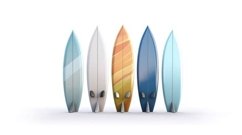Surfboard 3d Rendering Of Contemporary Surfboards Equipped With Fins On