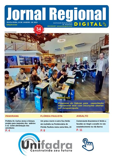 Jornal Regional 20 De Janeiro De 2023 Portal Regional Portal De