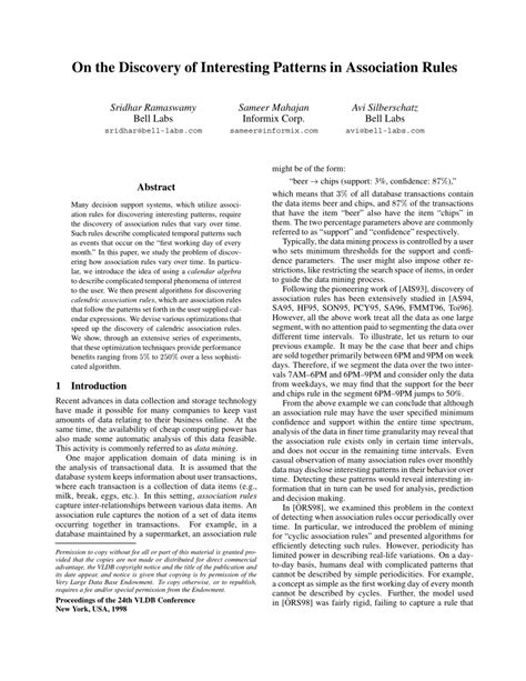 Pdf On The Discovery Of Interesting Patterns In Association Rules