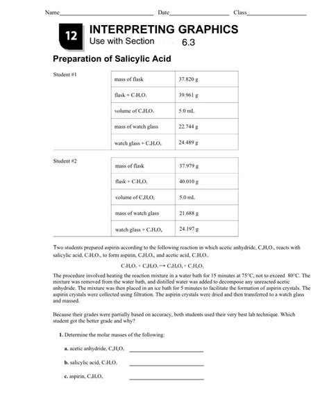solved name date class interpreting graphics use with