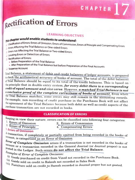 rectification of errors assignment download free pdf debits and