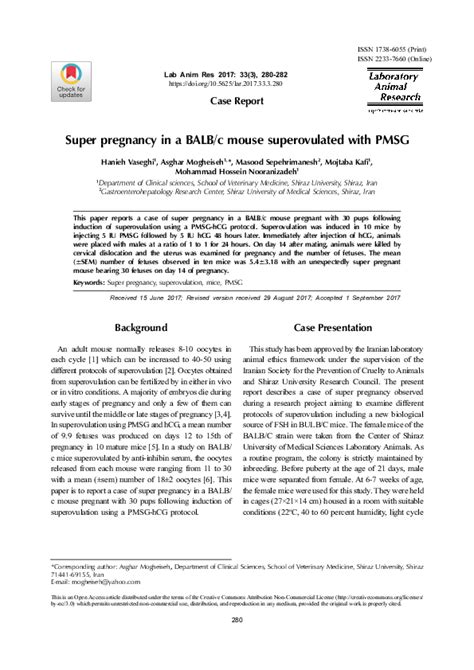Pdf Super Pregnancy In A Balb C Mouse Superovulated With Pmsg