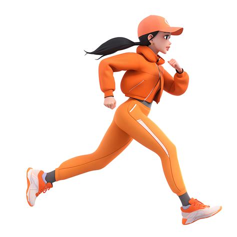 3d运动女孩创意图形素材