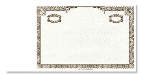 Blank Stock Certificates Border Only Certificates