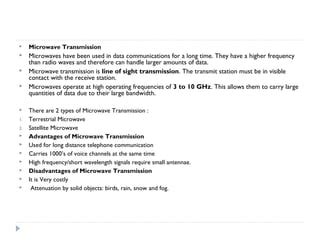 Transmission Mediums In Computer Networks Ppt