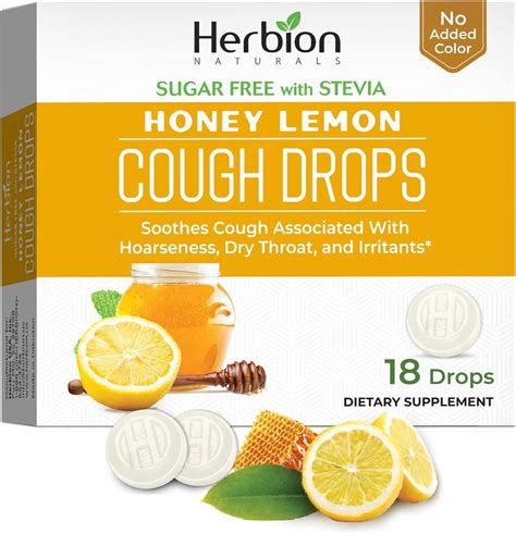 Herbion Naturals All Natural Cough Drops Honey Lemon 18 Drops