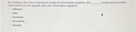 solved according to the five component model of information