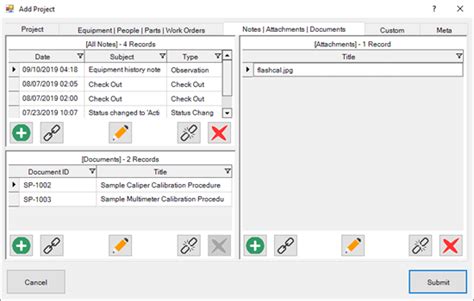 Projects Calibration Control