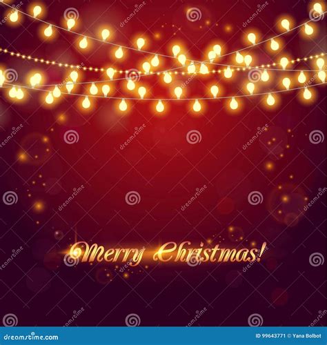 Christmas Abstract Background With Light Garland Stock Vector