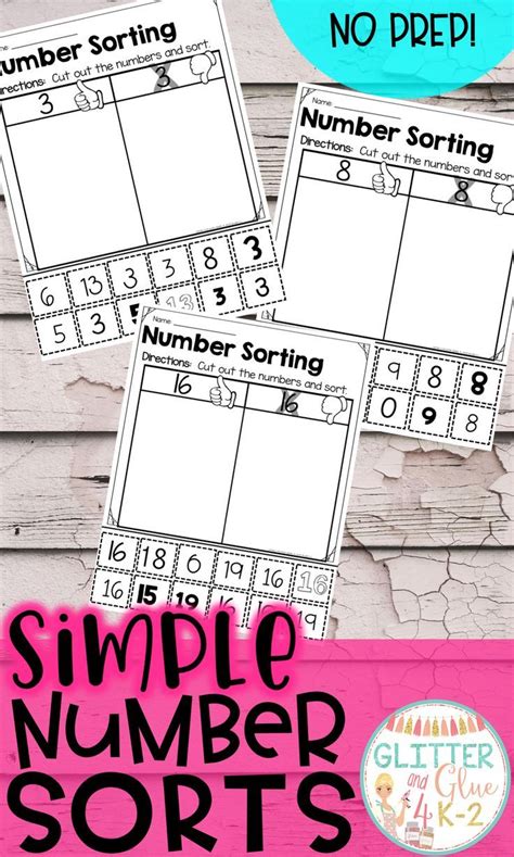 Number Identification Sorting Activity For Kindergarten 0 20 No Prep