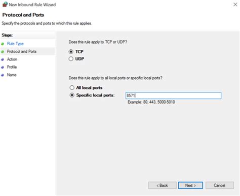 Enable Inbound Connections In Firewall