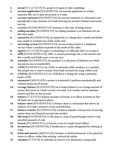 Banking Glossary Book 1 Pdf Credit Card Cheque