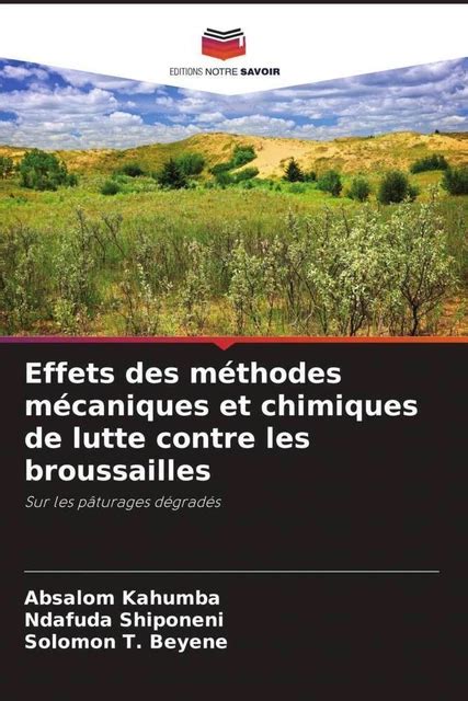 EFFETS DES MÉTHODES mécaniques et chimiques de lutte contre les