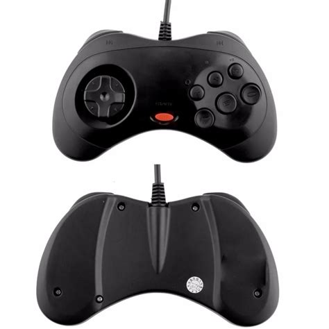 Black Wired USB Controller Gamepad For Sega Controle For Saturn System