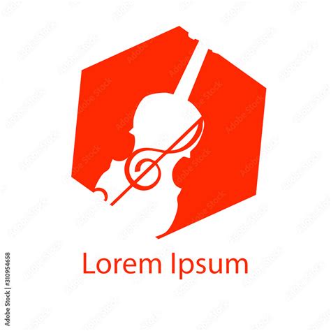 Violin Logo Concept Music Badge Vector Illustration Stock Vector