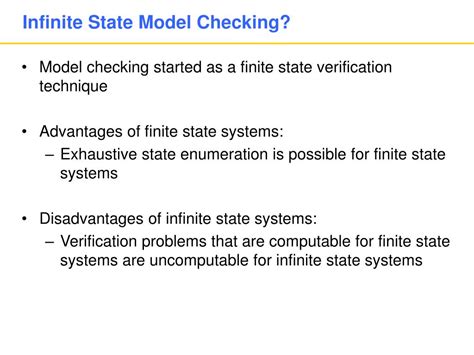 Ppt Infinite State Model Checking With Presburger Arithmetic Constraints Powerpoint