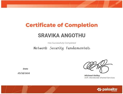 Sravika Sravi On Linkedin Paloalto Cybersecurity Fundamentals Certification