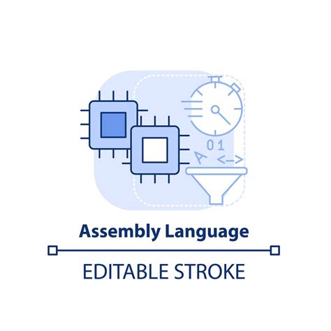 Assembly Language Light Blue Concept Icon Hardware Code Type Of Computer Language Abstract