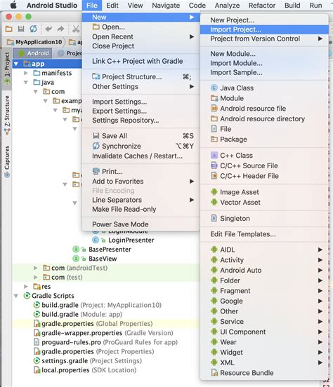 Import Existing Android Studio Project And View Storyboard Stack