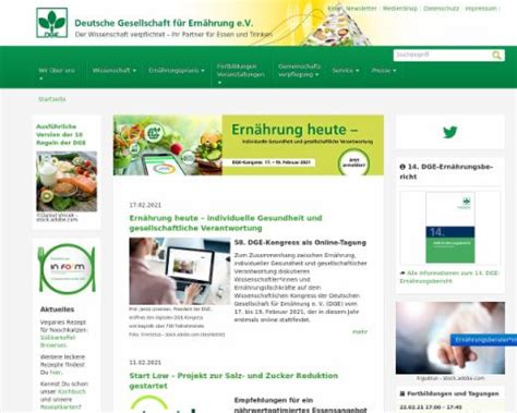 Deutsche Gesellschaft für Ernährung e V dge de edutags