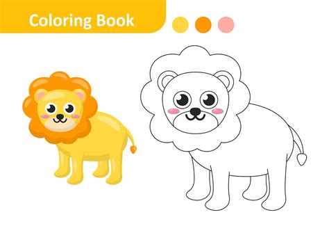 Livre De Coloriage Pour Les Enfants Vecteur De Lion 2723984 Art Vectoriel Chez Vecteezy