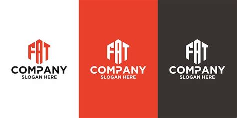 초기 Fat 육각형 로고 벡터 프리미엄 벡터