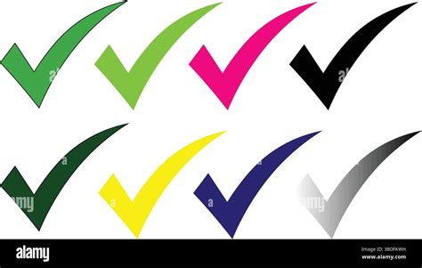 Colorful Check Marks Vibrant Tick Icon Set Multi Color Check Mark Graphics Diverse Approval