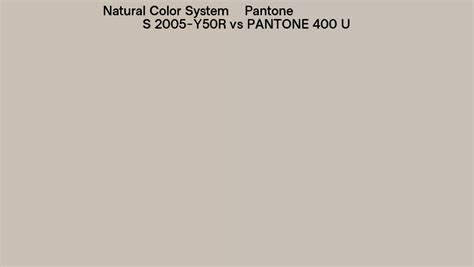 Natural Color System S 2005 Y50r Vs Pantone 400 U Side By Side Comparison